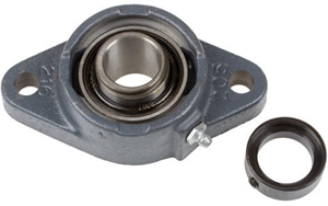 1 inch 2 HOLE CAST IRON FLANGED BEARING - WITH ECCENTRIC LOCKING COLLAR - ToughAG